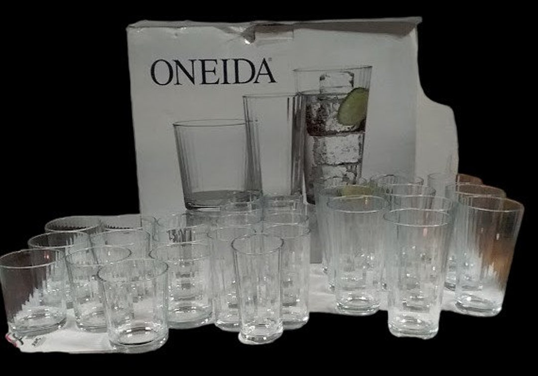 Oneida Vector Vintage Glassware Cooler Juice Glasses Double Old ...