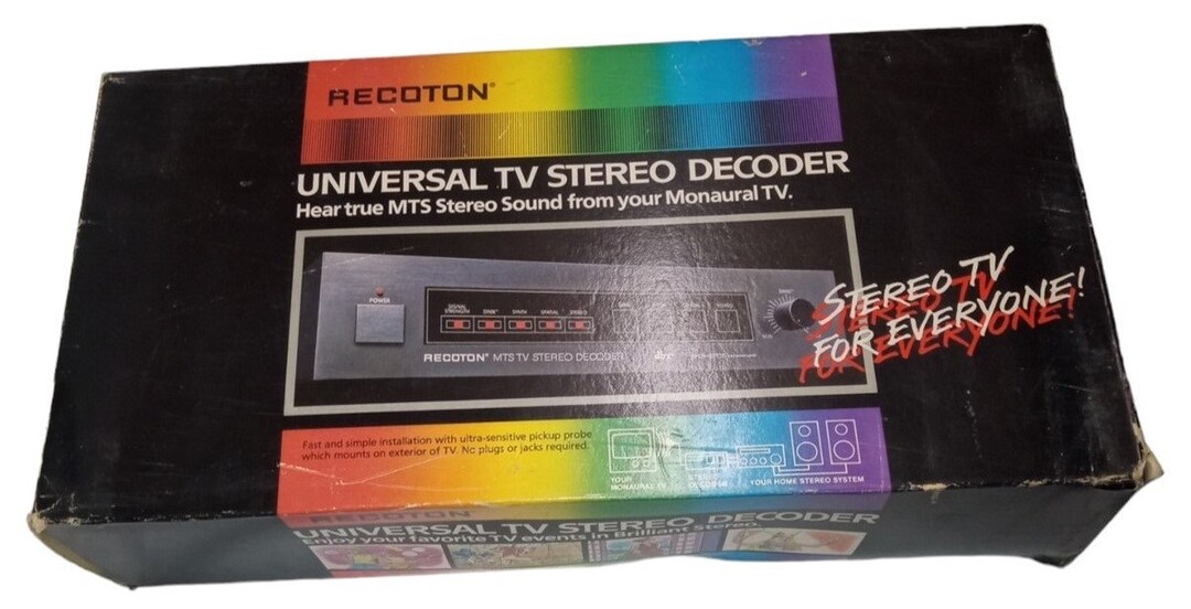 Recoton Universal TV Stereo Decoder Vintage Collectible Television ...