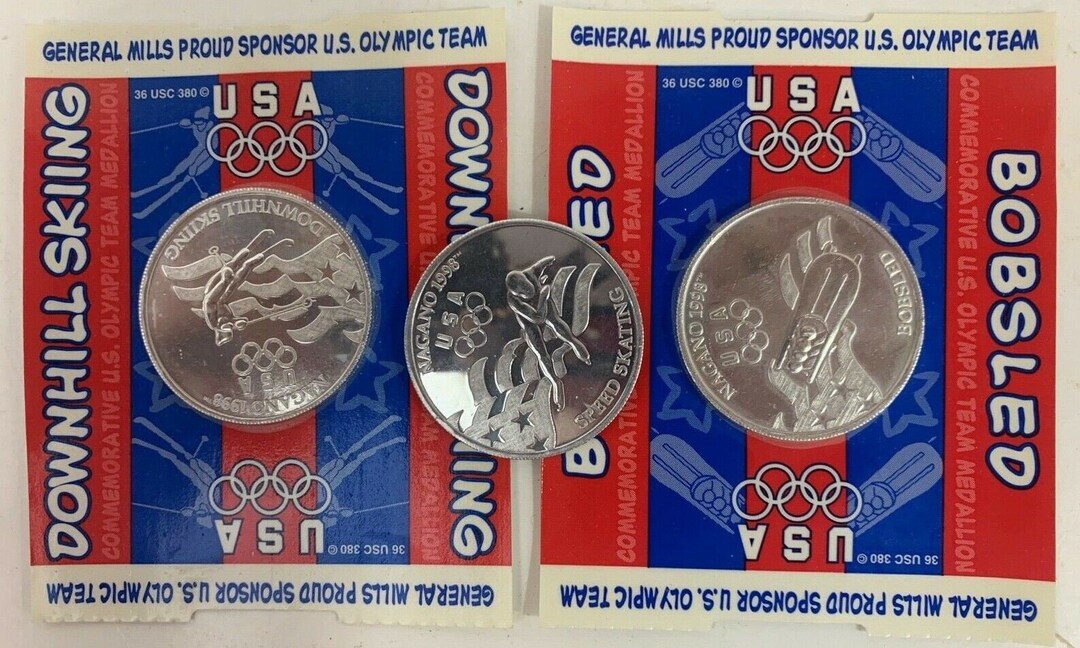 Vintage General Mills Olympic Team Set of Three Medals Coins - Etsy