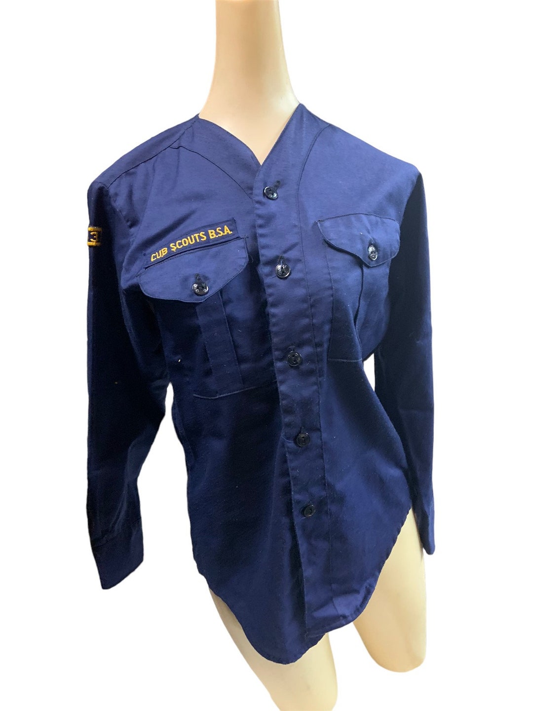 Cub Scouts Uniform Shirt BSA Den 3 Boardman Ohio 114 Vintage Boy's Long ...