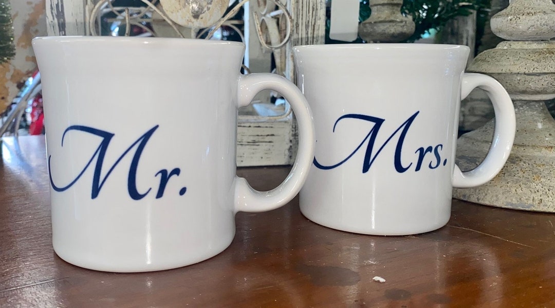 Fiesta White RARE Mr. & Mrs. Java Mug Bridal - Etsy