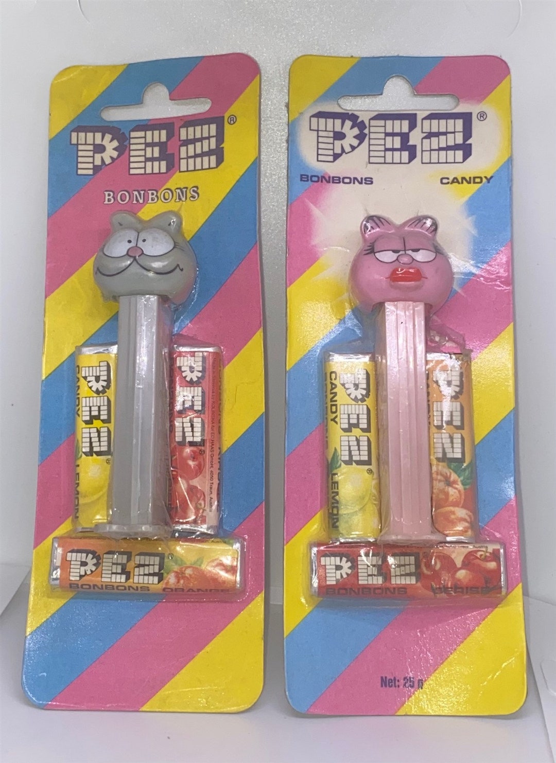 Garfield Arlene Nermal Foreign Issued Pez on Striped Cards - Etsy