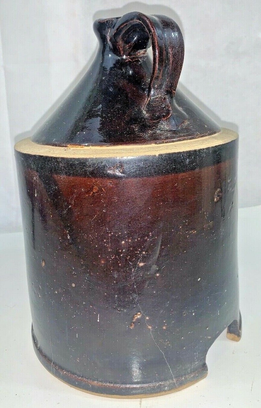 Vintage Stoneware Brown Crock Pottery Farm Chicken Feeder Waterer - Etsy