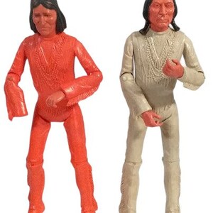 Antique Chief Geronimo Vintage Action Figure Louis Marx Set of 2 Orange ...