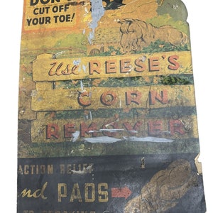 Reese's Antique Advertisement Corn Remover Cardboard Sign Don't Cut off ...