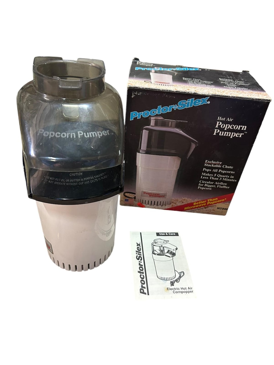 Proctor Silex Hot Air Popcorn Pumper With Stackable Chute and Butter ...