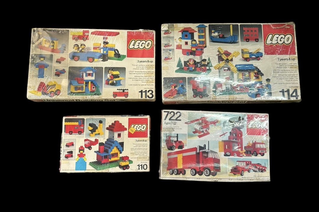 Lego Set Lot 4 Vintage Universal Building Sets 110 722 113 114 Mixed ...
