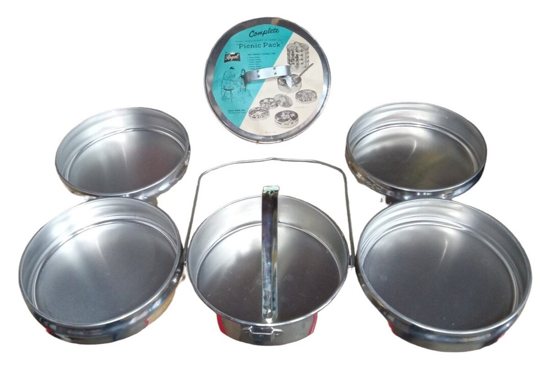 Regal Picnic Pack Set of 5 Stackable Pans Vintage Collectible Food ...