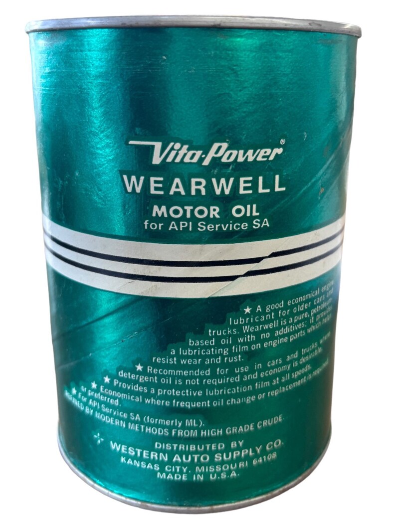 Vita-power Non-detergent Wearwell Motor Oil 1 QT Set of 3 Green Cans ...