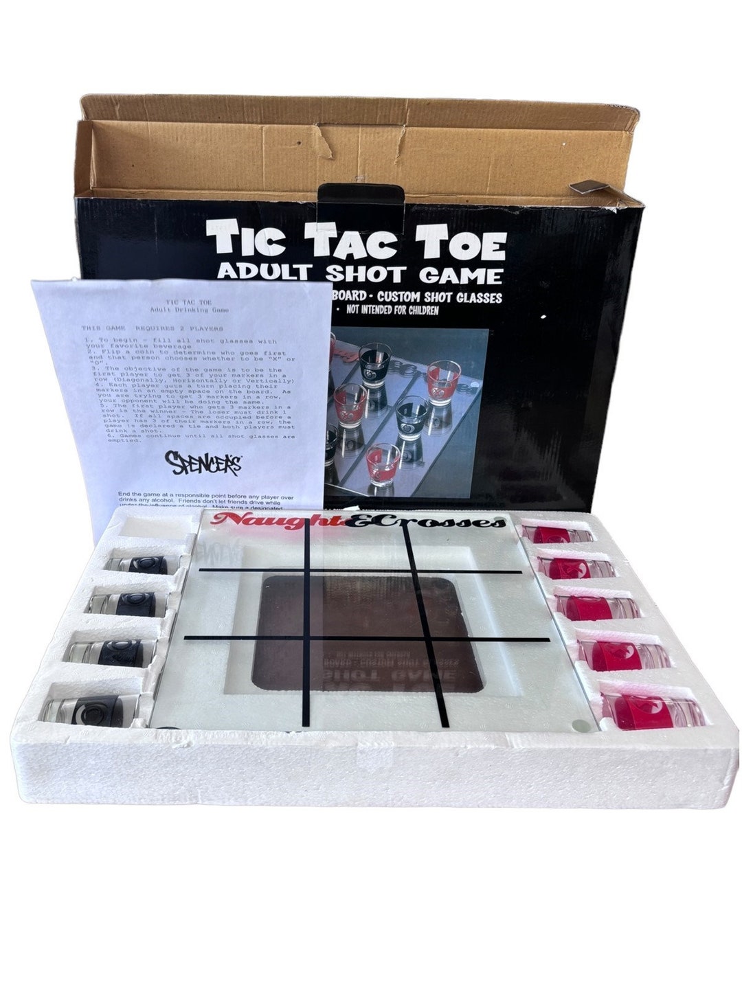 Tic Tac Toe Adult Shot Game Mirrored Playing Board and Custom Shots by ...