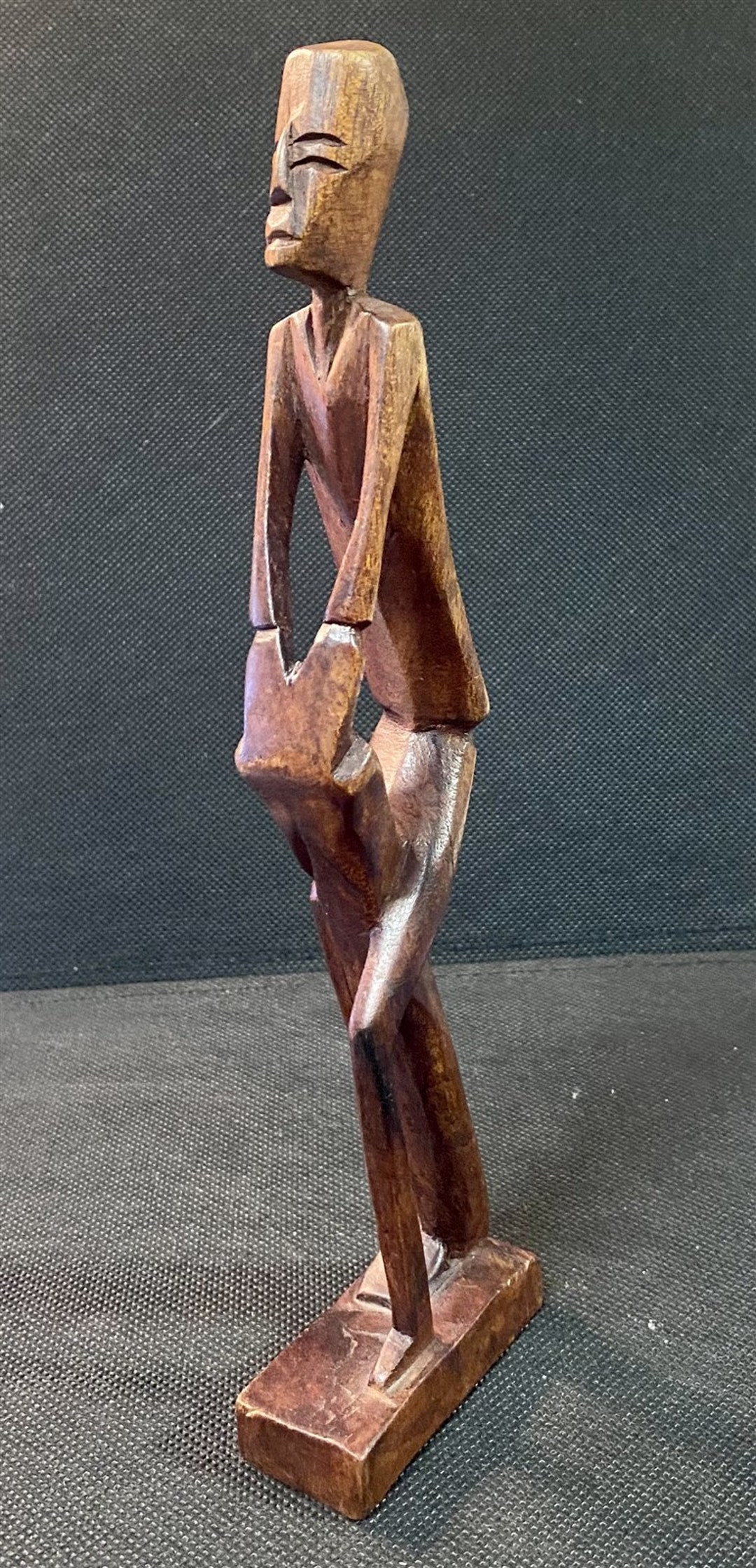 Hand Carved African Art Wooden Statue Person Playing Bongo / - Etsy