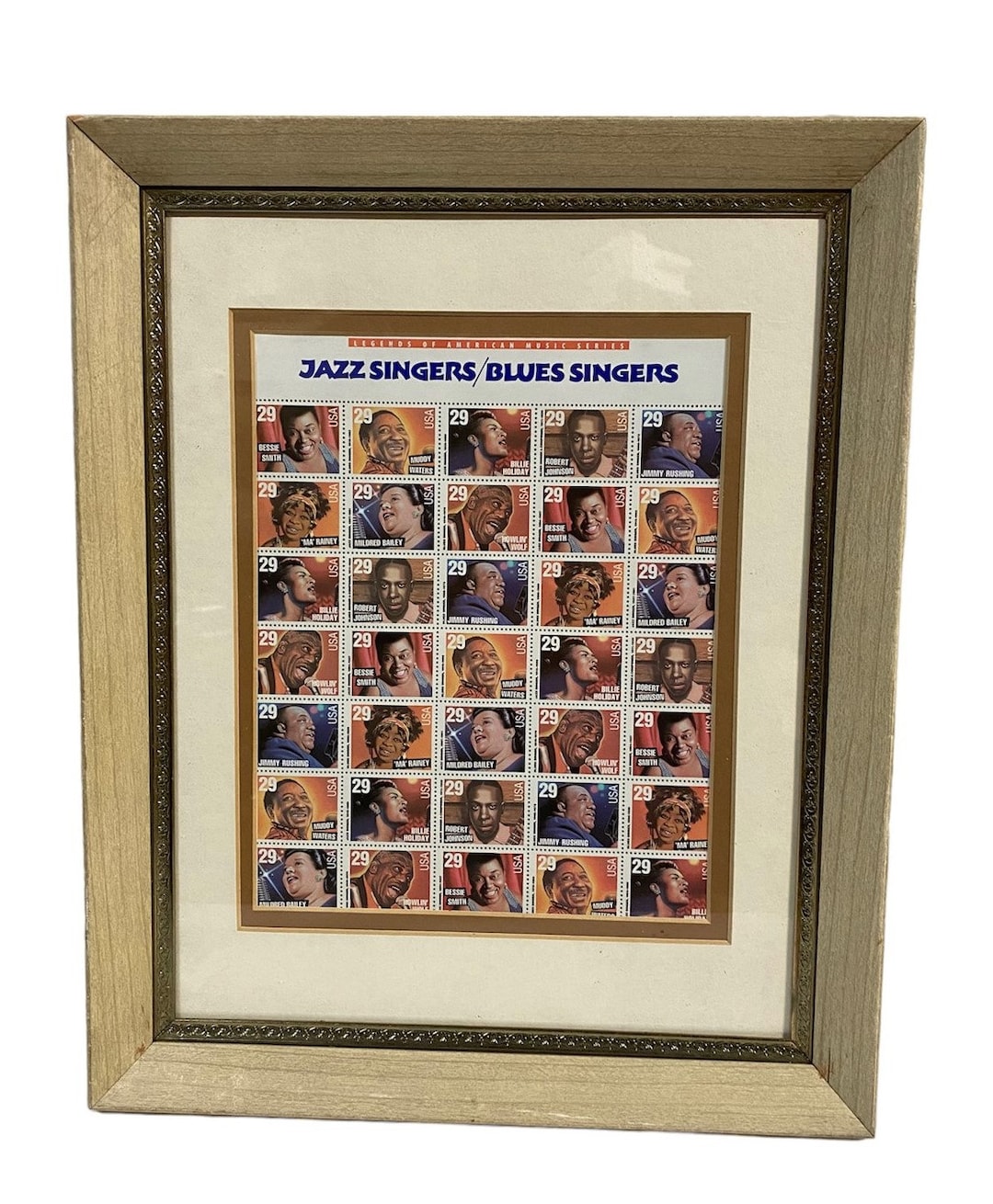 Jazz/blues Singers Framed Sheet of 35 X 29 Cent Stamps Legends of ...