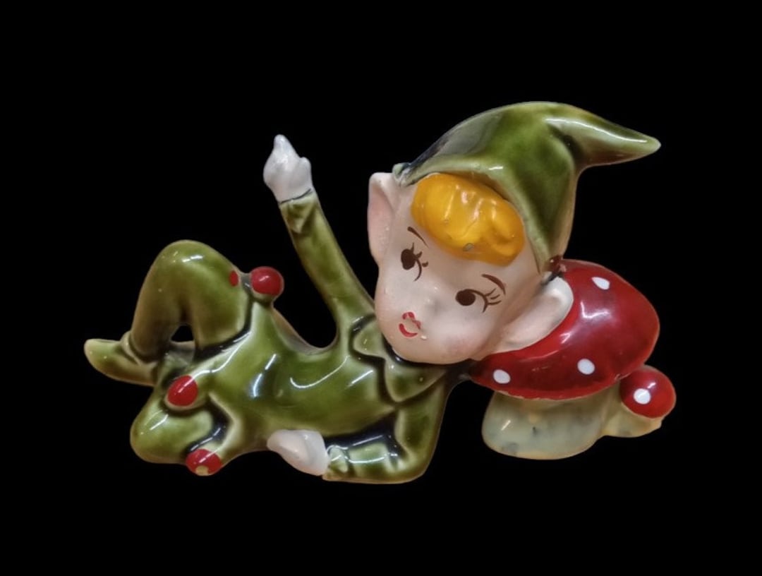 Lefton Pixie Ceramic Figure Vintage Collectible Decorative - Etsy