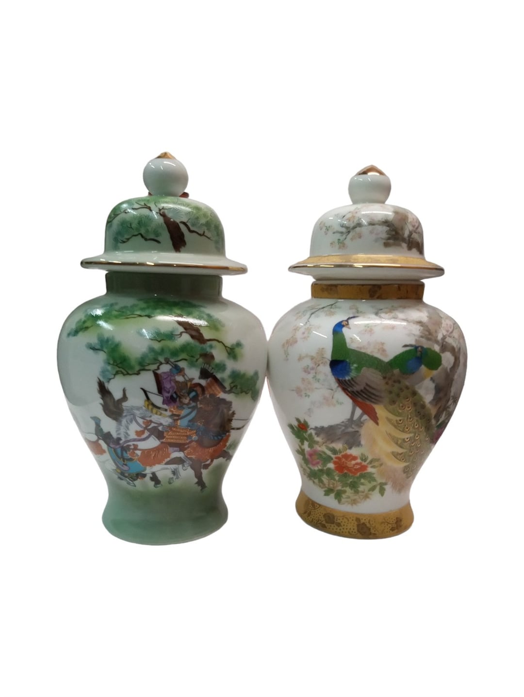 Japanese Urns Set of 2 Vintage Antique Collectible Handpainted ...