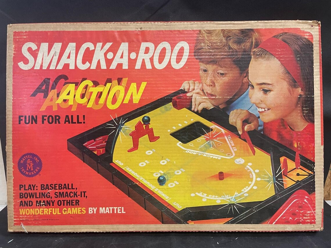 Vintage Mattel Smack A Roo Baseball, Bowling Smack It Action Game - Etsy