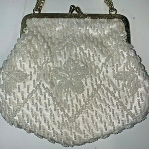 Vintage Richere Walborg Hong Kong White Beaded Hand Bag Purse - Etsy