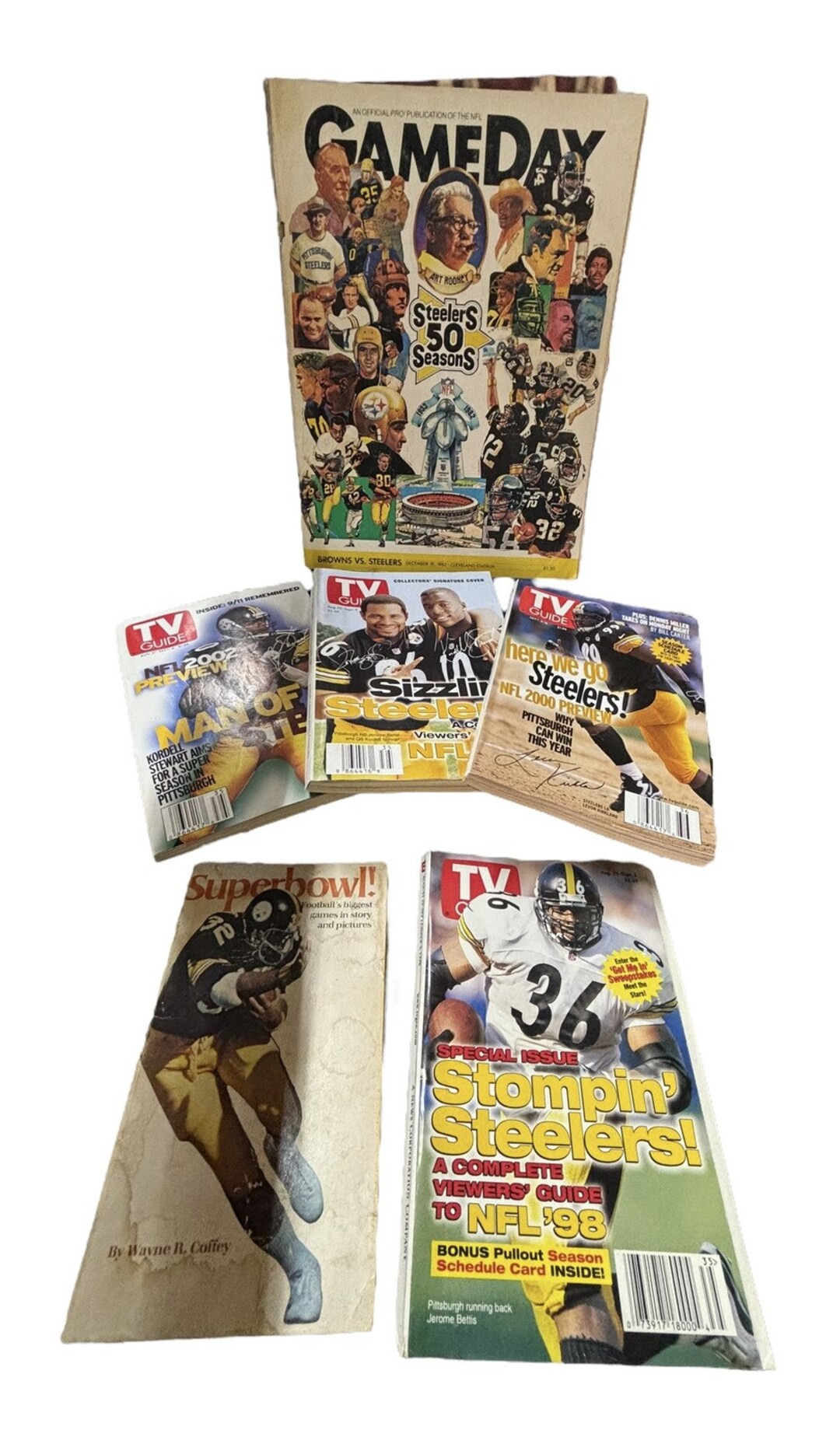 Steelers Magazine Lot NFL TV Guides Book Pittsburgh Football Superbowl ...