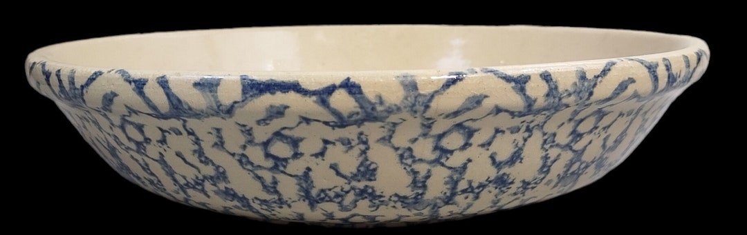 Vintage 1970's RR&P Co Robinson Ransbottom Ohio Blue Spongeware 2 12 ...