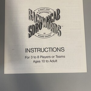 1988 BACKWORDS Board Game "a Giant Step Backwards in Board Games" - Etsy