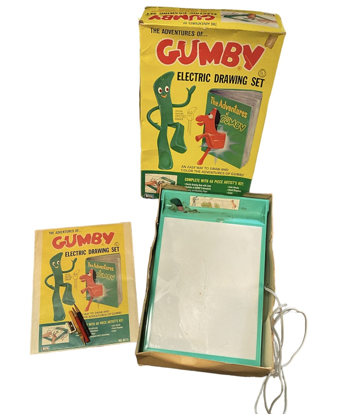 Adventures of Gumby Electric Drawing Set Antique Cord Works Vintage ...