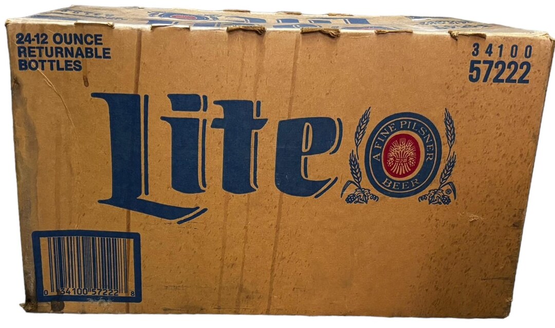 Miller Lite Coated Cardboard Box Antique 34100 57222 Vintage Holds 24 ...