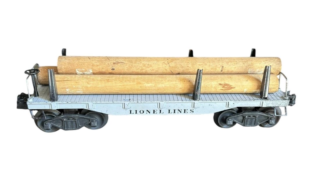 Lionel Lines Log Cart Train 2411 O-gauge Locomotive Vintage Wooden Rods ...
