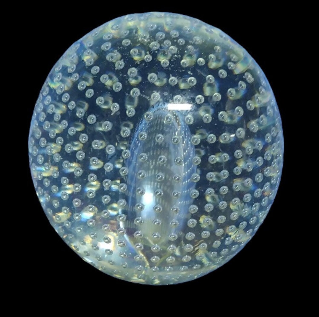Vintage Scalloped Artisan Glass Bubble Premium Sphere Paperweight - Etsy