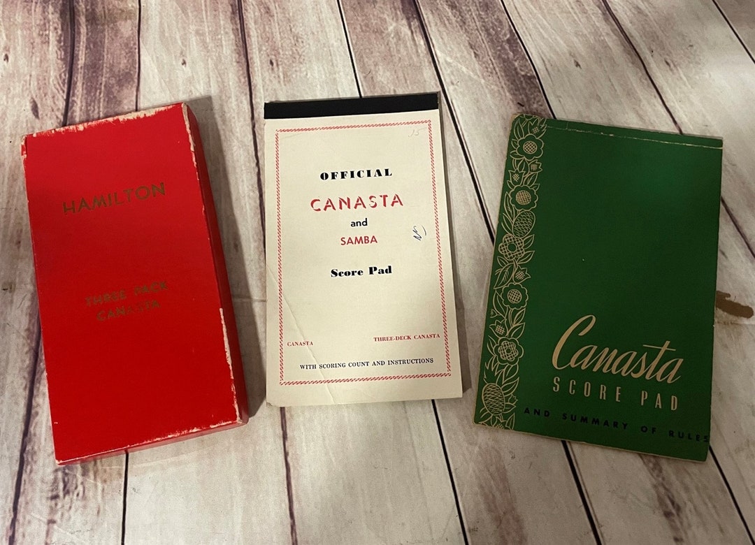 Vintage Canasta Playing Cards Box Set and Score Books Set - Etsy