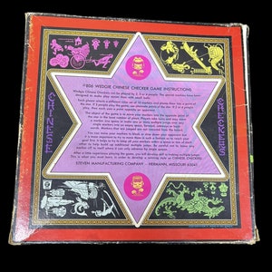Chinese Checkers 1971 Vintage Board Game Steven MFG Co. Wedgie Markers ...