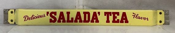 Vintage RARE Salada Tea Door Push Bar Advertising Sign 33.5 - Etsy