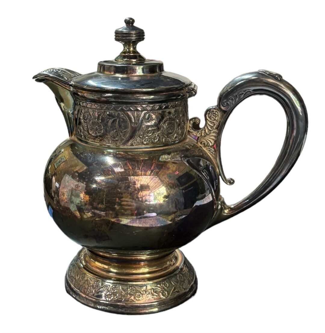 Silverplate Pitcher Wilcox Antique 152 Quadruple Plated Floral Engraved ...