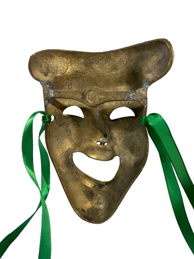 Brass Laughing Masquerade Mask Mime Mask Wall Decor Vintage - Etsy