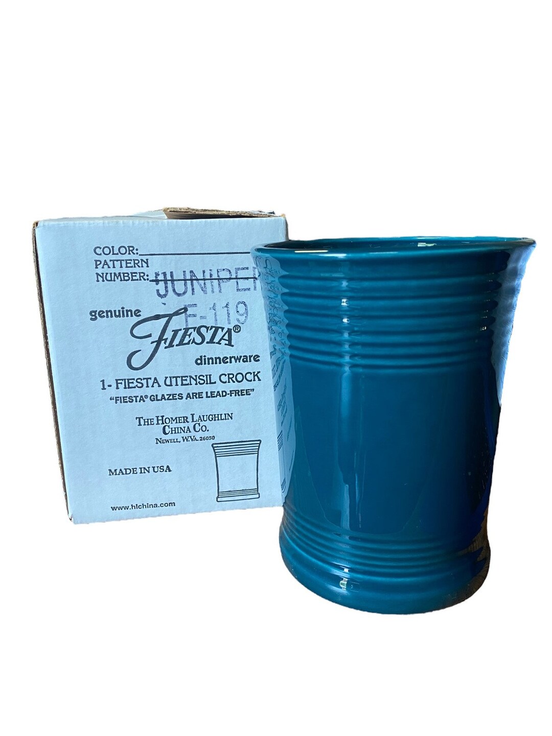 Fiesta Dinnerware Utensil Crock in Juniper Brand New in Box Deadstock ...