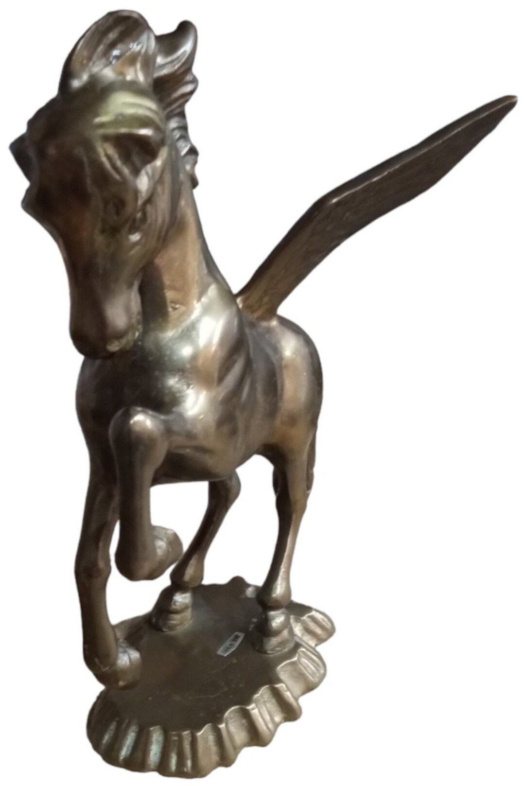 Brass Winged Horse Statue Antique Solid Brass Vintage 8.5" High With ...