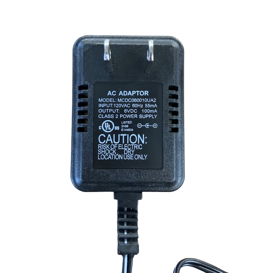 AC Adapter Class 2 Model MCDC060010UA2 120VAC 60hz 55ma Input 6VDC ...