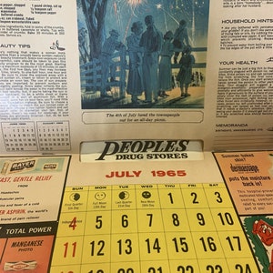 1965 Almanac Calendar Peoples Drugstore Season's Greetings Youngstown ...