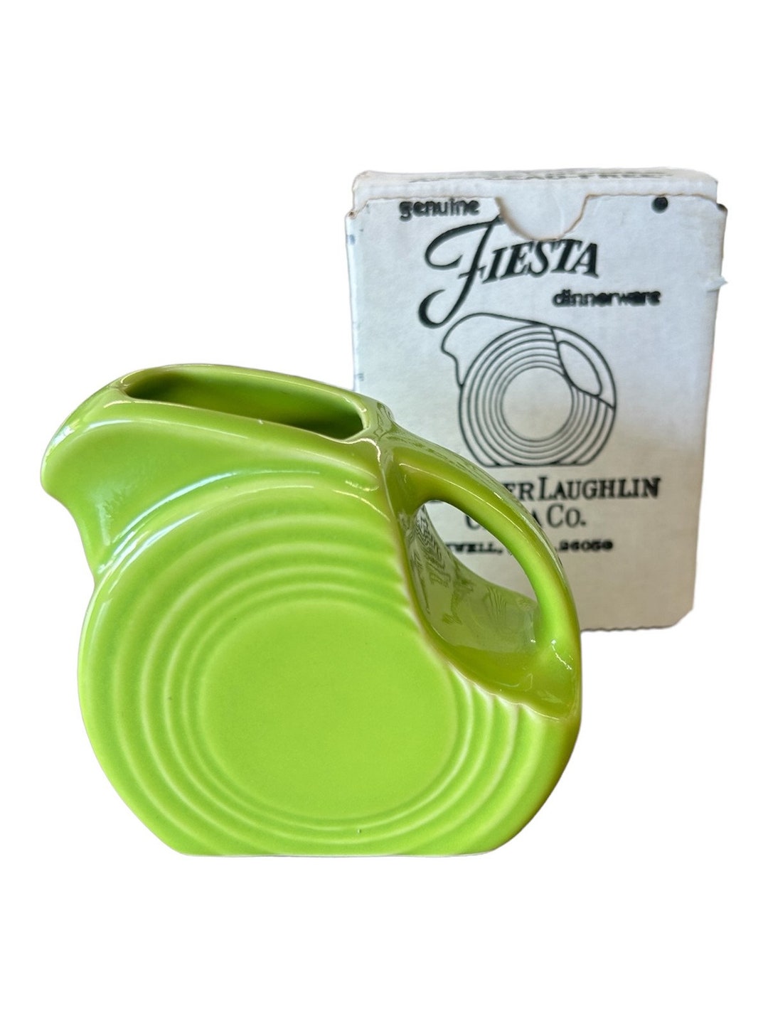 Fiesta - Chartreuse Green Mini Disk Pitcher Homer Laughlin Original Box ...