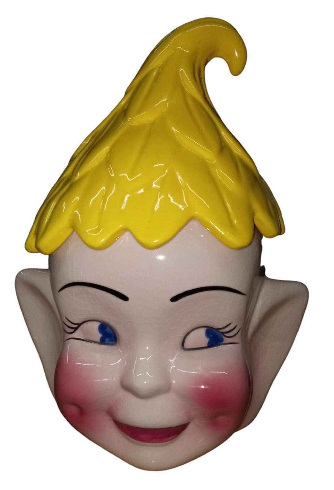 Pixie Head Cookie Jar Vintage Collectible Decorative Kitchenware Food ...
