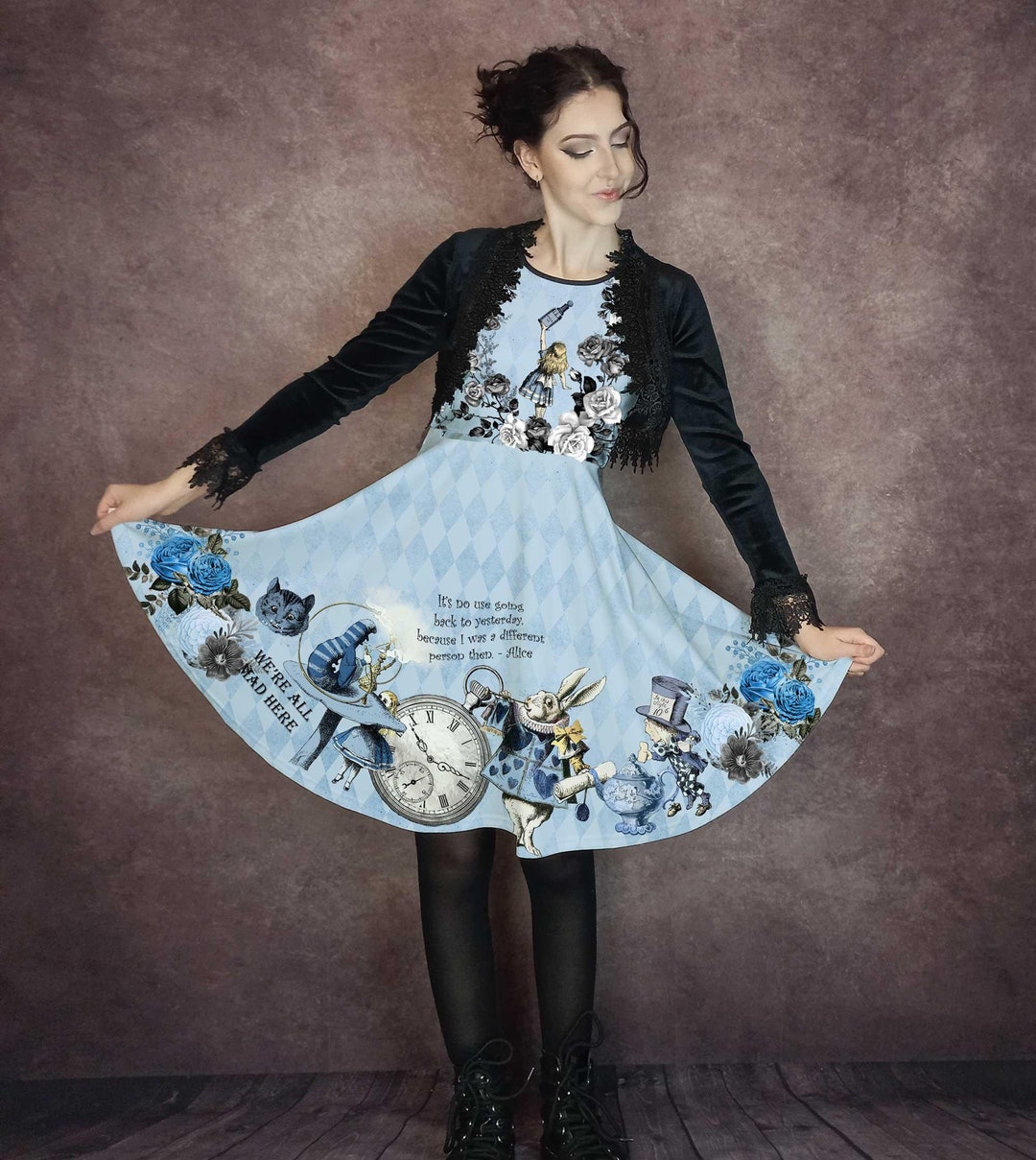 Blue Alice in Wonderland Dress - Plus Size Friendly (AABLUEA) - Etsy