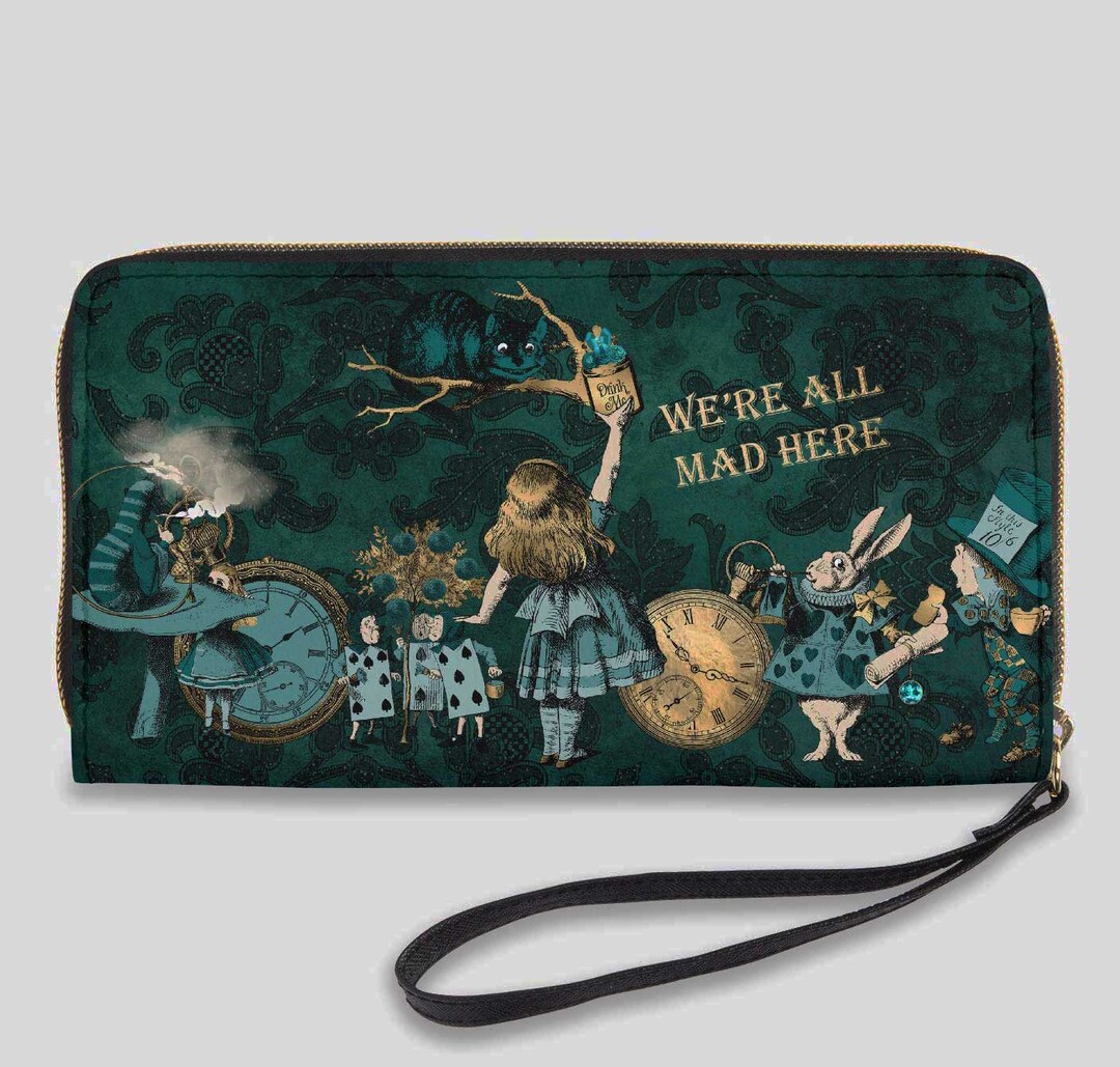 Alice in Wonderland Green Zipper Wallet - Alice Quote Purse (JPZCWG) - Etsy