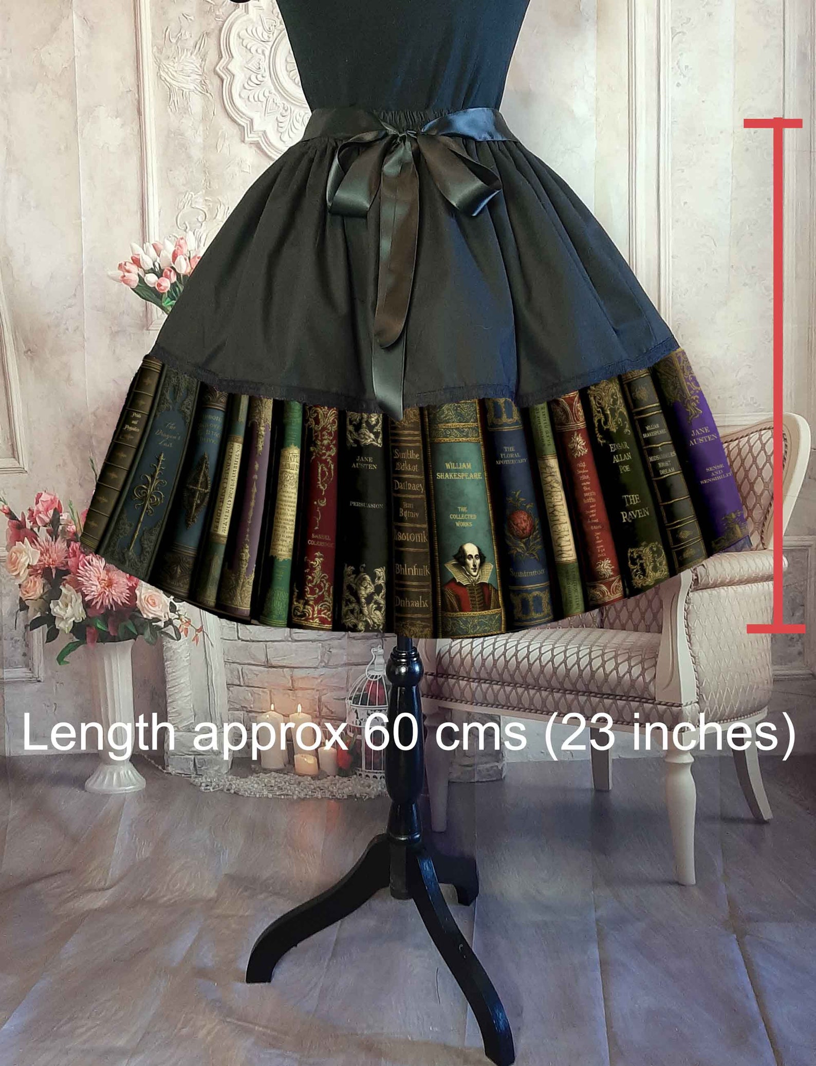 Library Books Full Skirt 50's Style Costume Skirt Literary Skirt Plus ...