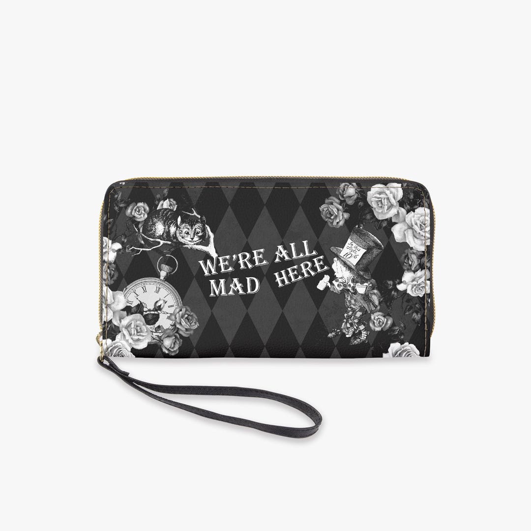 The Mad Hatter - We're All Mad Here Wallet - Alice in Wonderland Black ...