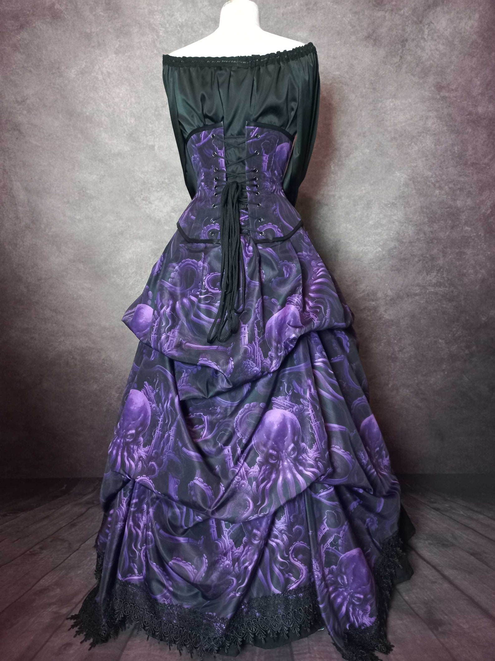 Cthulhu Lord of the Deep Corset Ensemble - Purple Gothic Victorian ...