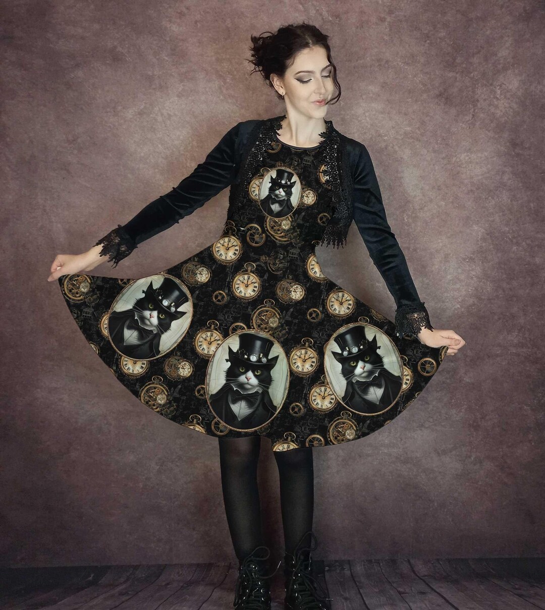 Steamcat Steampunk Dress - Fun Dress for Steampunk Cosplay - Plus Size ...