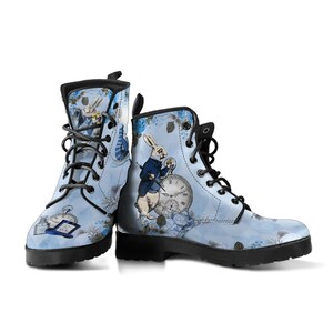 Blue Alice in Wonderland Boots Alice Pale Blue White Rabbit - Etsy