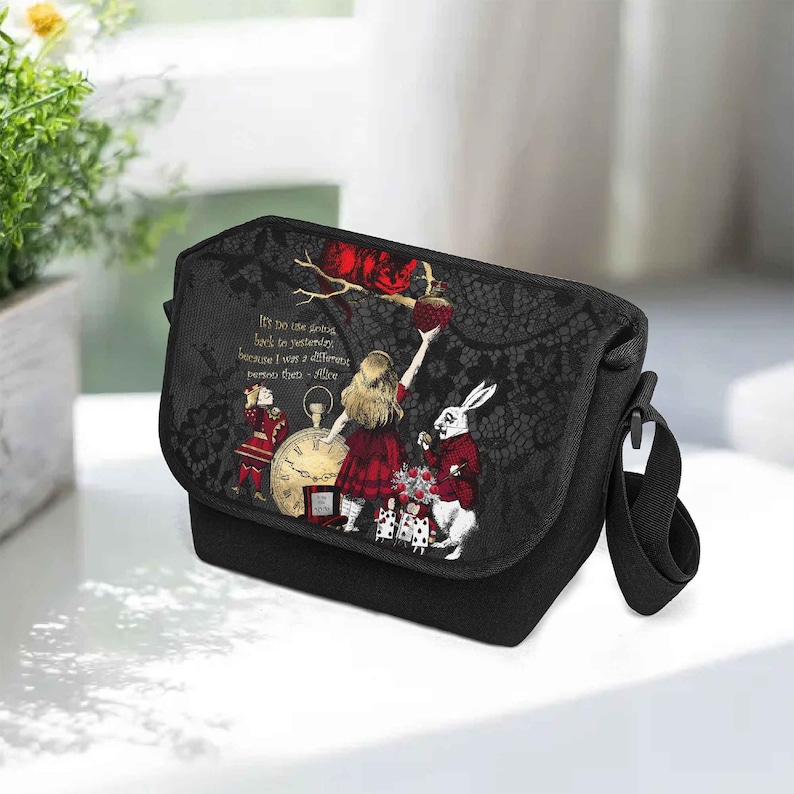Alice in Wonderland Gothic Messenger Bag JPMESS1 - Etsy