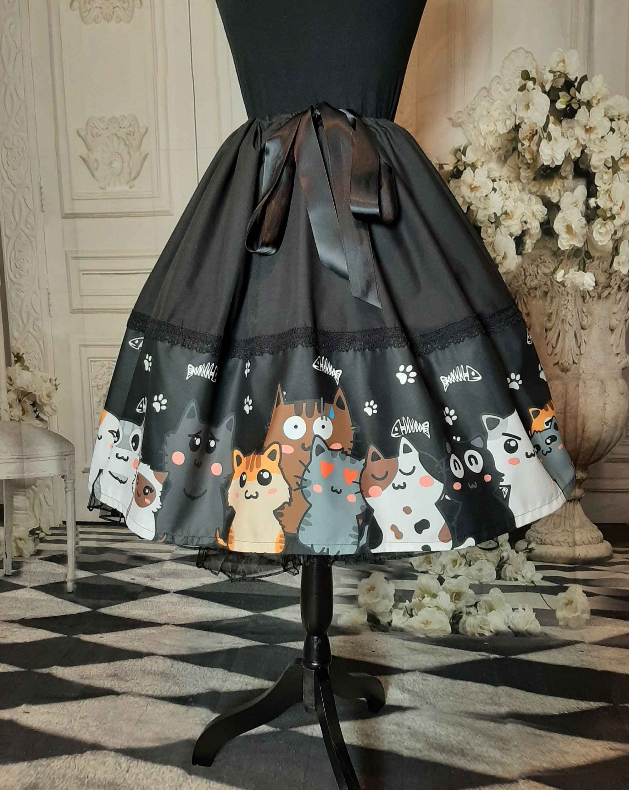 Cute Kitty Cats Full Skirt 50's Style Costume Skirt | Etsy