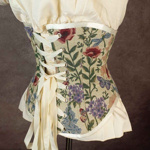 Ivory Floral Tapestry Lilly Underbust Corset - Plus Size Friendly ...