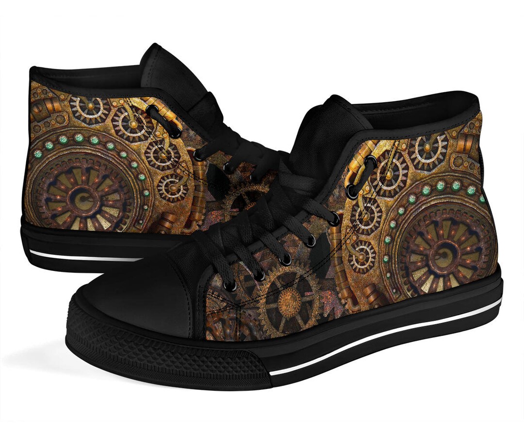 Steampunk Clockwork Gears Hi Top Sneakers (JPSNSTEAM1) - Etsy