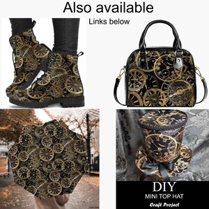 Steampunk Golden Clocks Full Skirt - 50's Style Costume Skirt ...